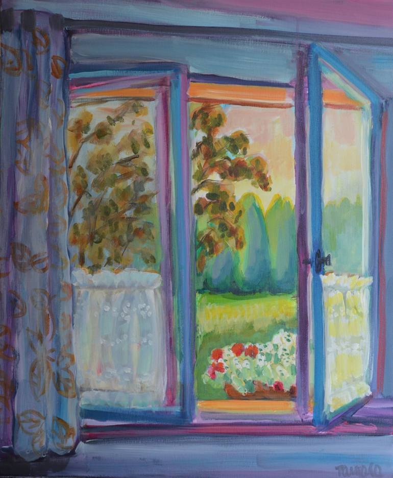 WINDOW LEFT AJAR Painting by Tamara Špitaler Škorić | Saatchi Art