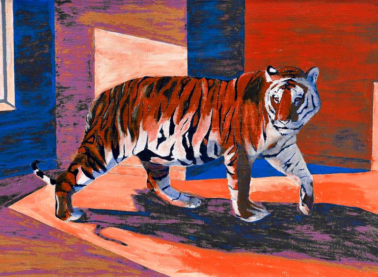 Red Tiger Painting by Raph Thomas | Saatchi Art
