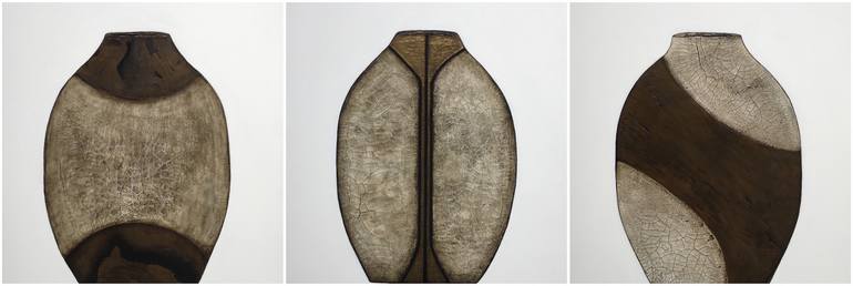 Raku Pottery Series II Triptych - SOLD Painting by Deskins Terri ...