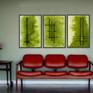 Raku Sap Green Hue Triptych Painting by Deskins Terri | Saatchi Art