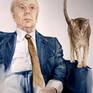Jorge Luis Borges with cat. n*2. Painting by Ann Abel Iseux | Saatchi Art