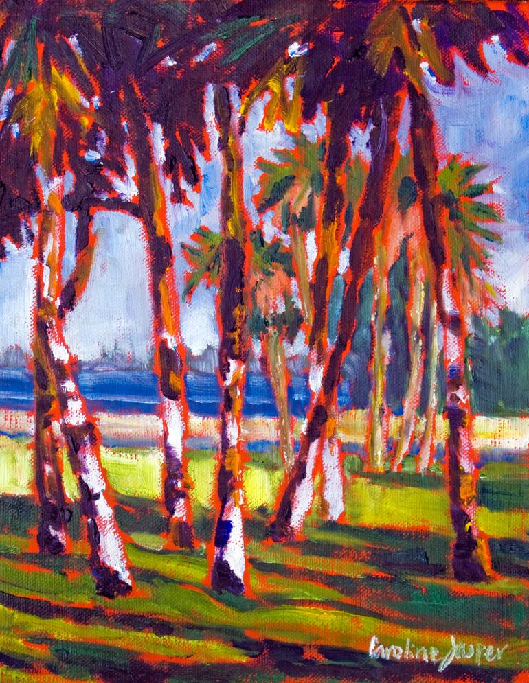 Palm Fence Painting by Caroline Jasper | Saatchi Art