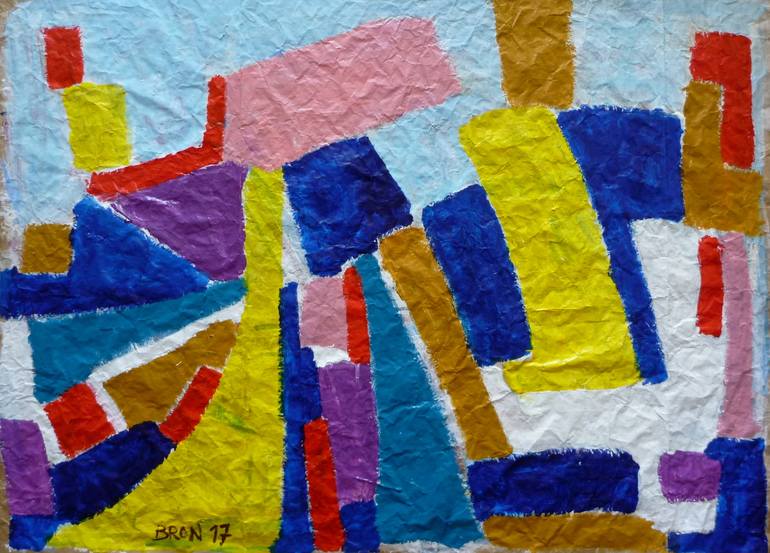 Architecture polychrome Painting by Celine Bron | Saatchi Art