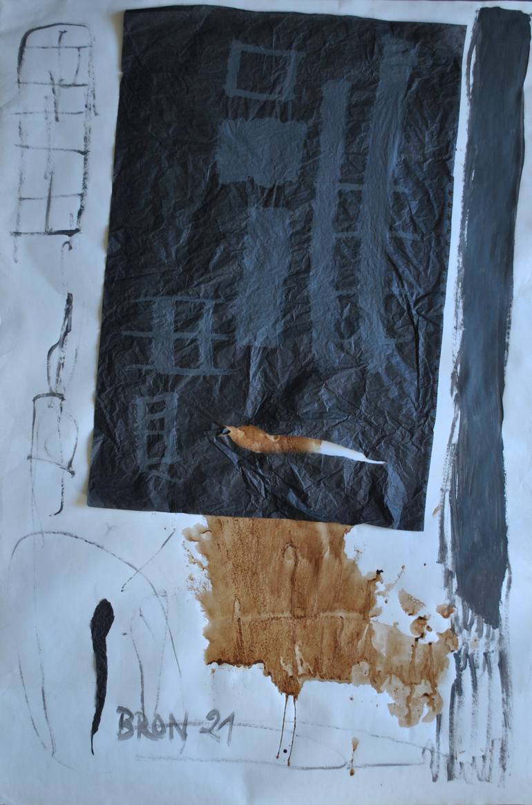 Méditation carbone Painting by Celine Bron | Saatchi Art