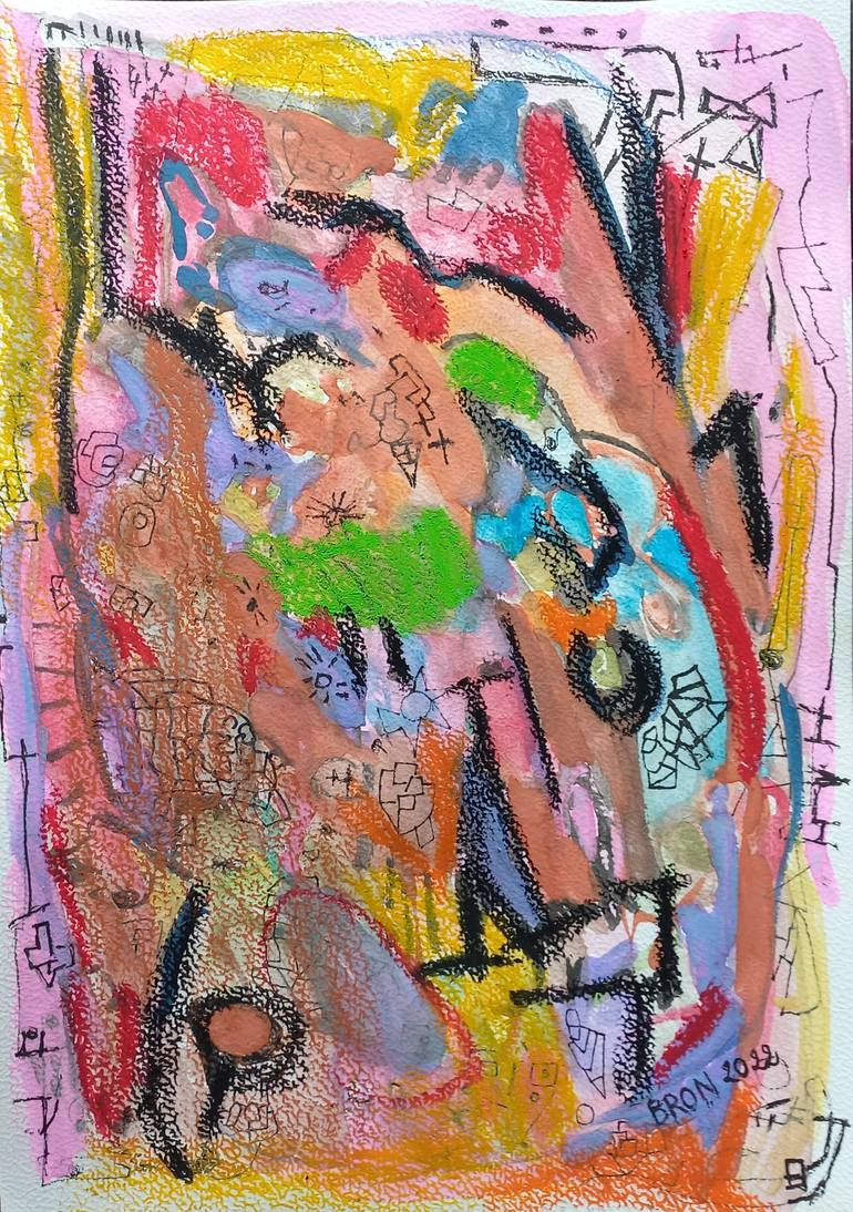 Composition rose Painting by Celine Bron | Saatchi Art