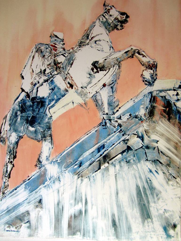 Orange Rider Painting by David Antonides | Saatchi Art