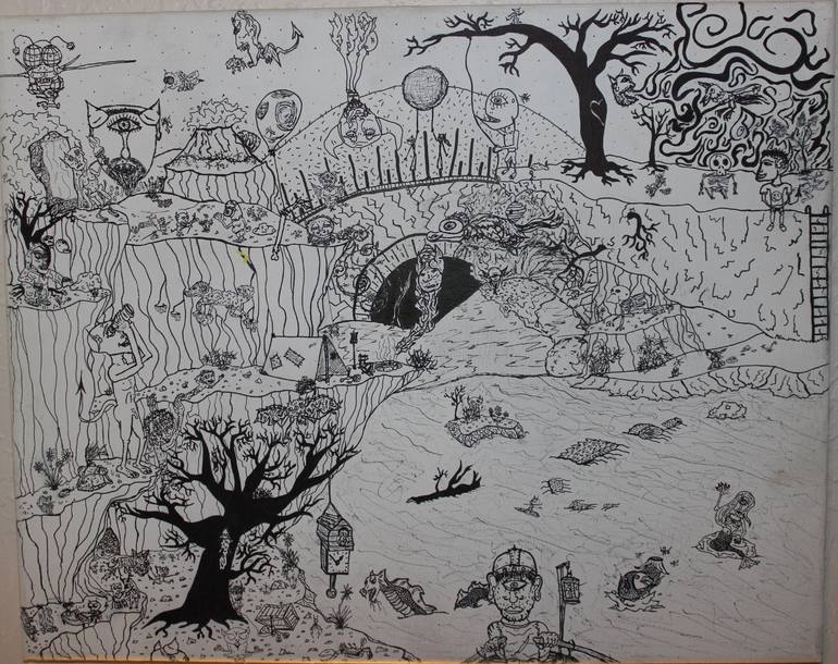 Journey Of The Crossing Drawing by nick rapp | Saatchi Art