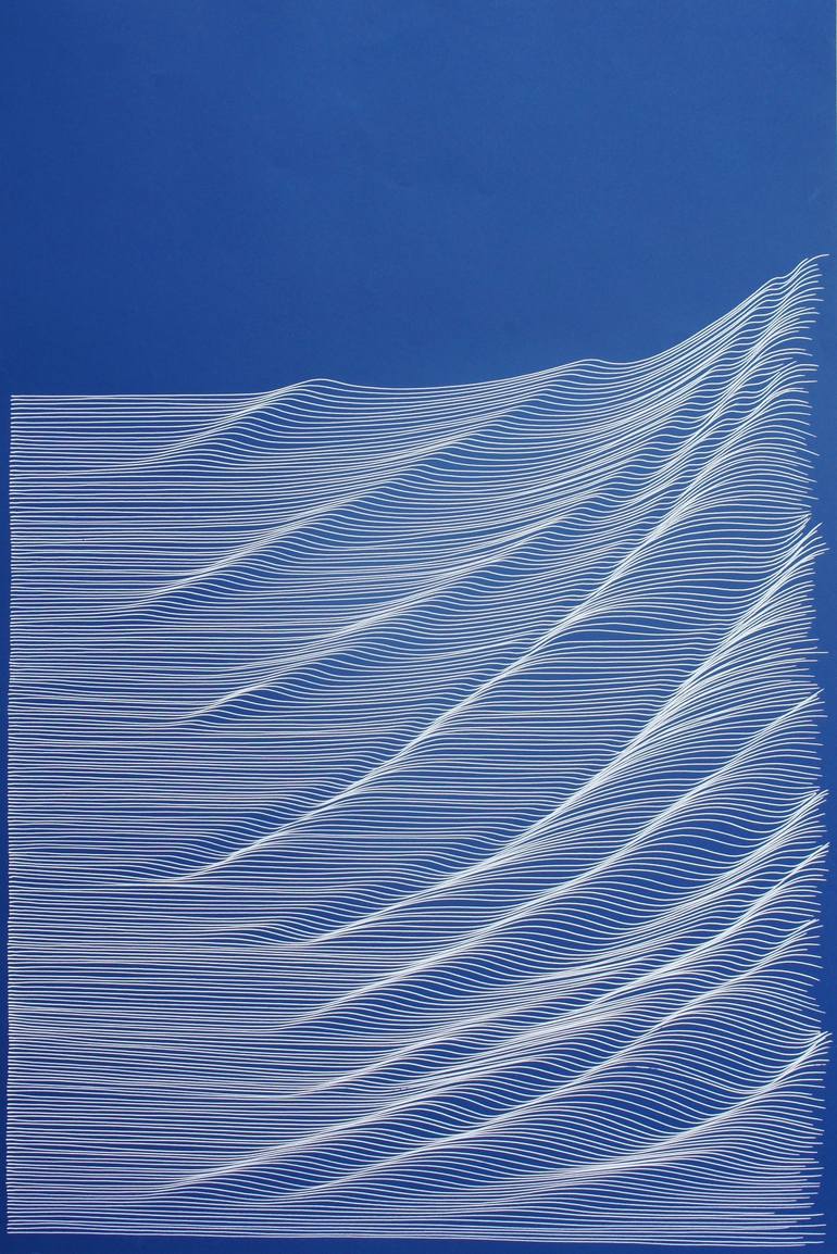 218 Exhales in White (on Ocean Blue) Drawing by Mark Rebennack ...