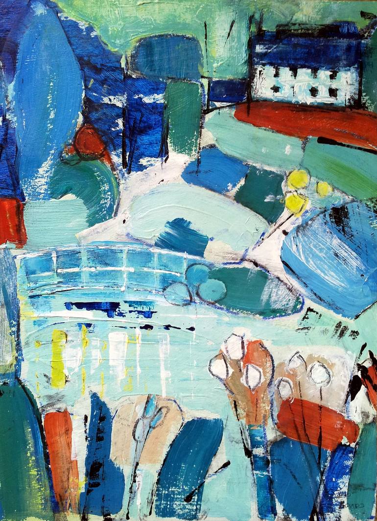 Crossing the River Yarty Painting by Zee Jones | Saatchi Art