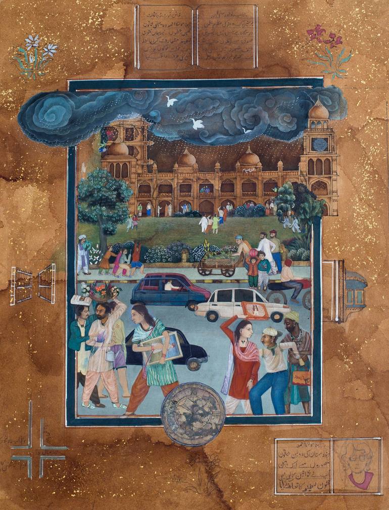 Walk to school 2 Painting by saima rasheed | Saatchi Art