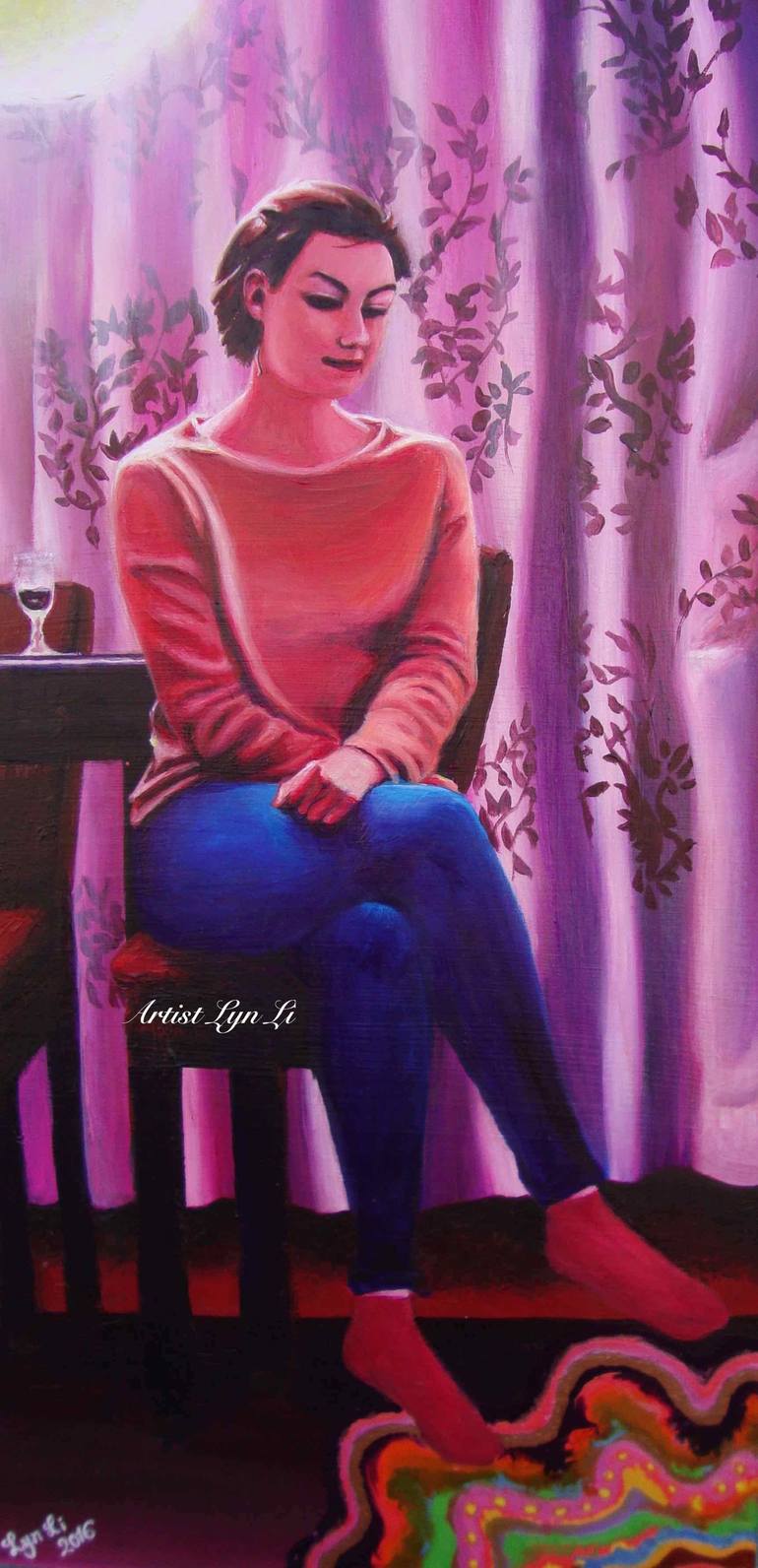 Portrait of Karolina(SOLD) Painting by Lyn Li | Saatchi Art