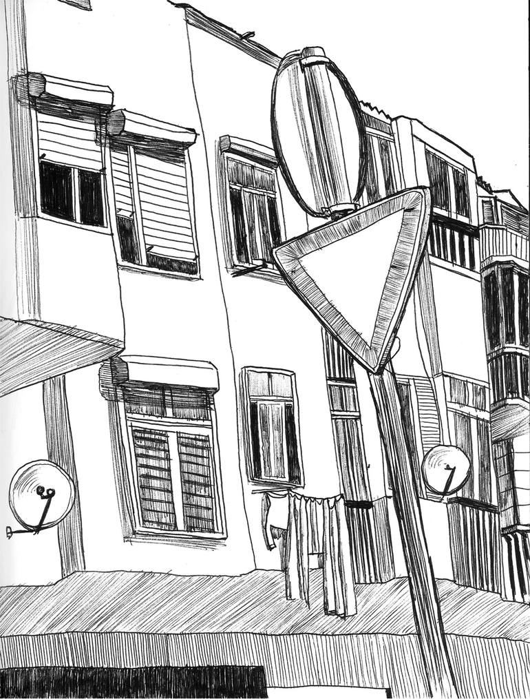 Street view Drawing by Filipe Raminhos | Saatchi Art