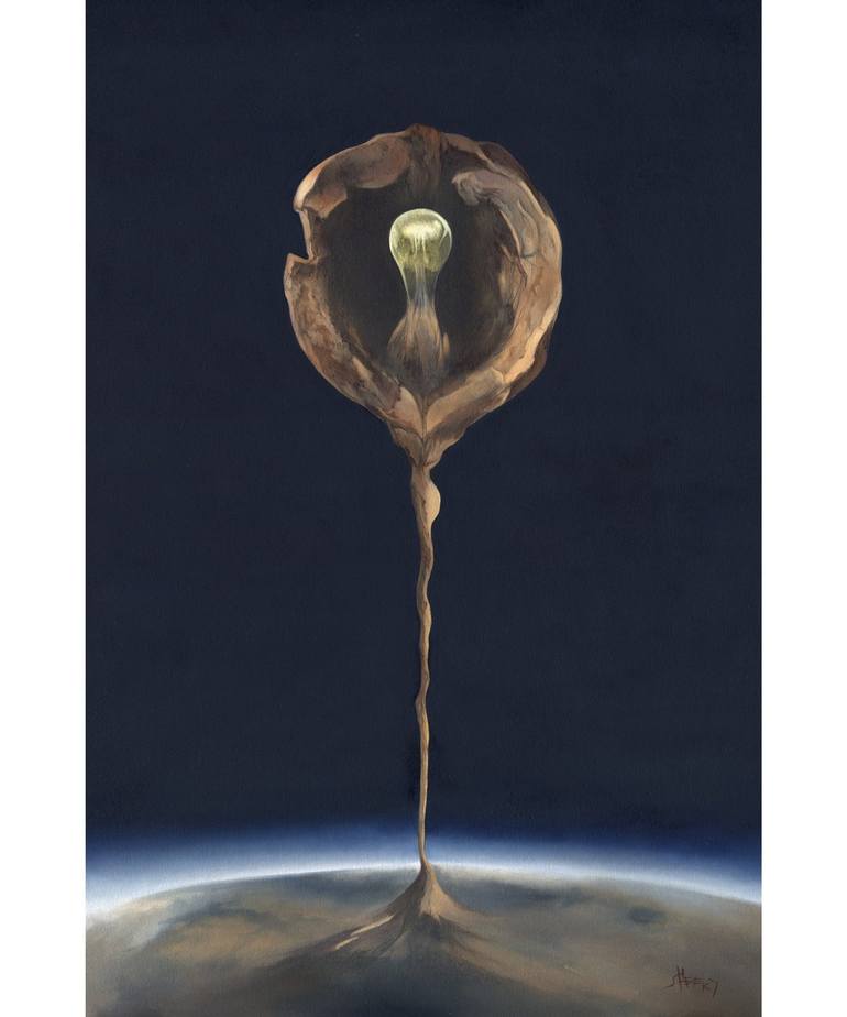 A Light Can Shine Only In Darkness Painting by Mark Sheeky | Saatchi Art