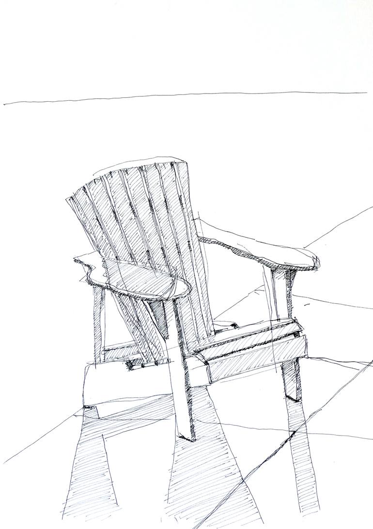 Garden chair Drawing by Jan Vanderspoel | Saatchi Art