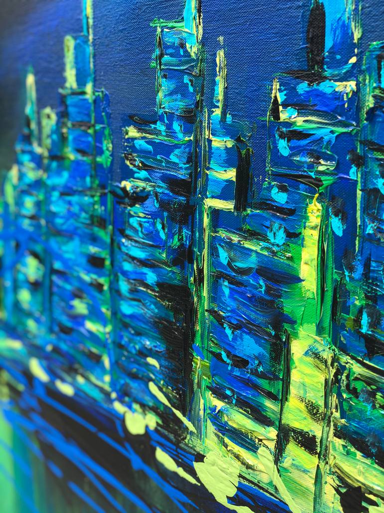 Blue reflections Painting by Preethi Mathialagan | Saatchi Art
