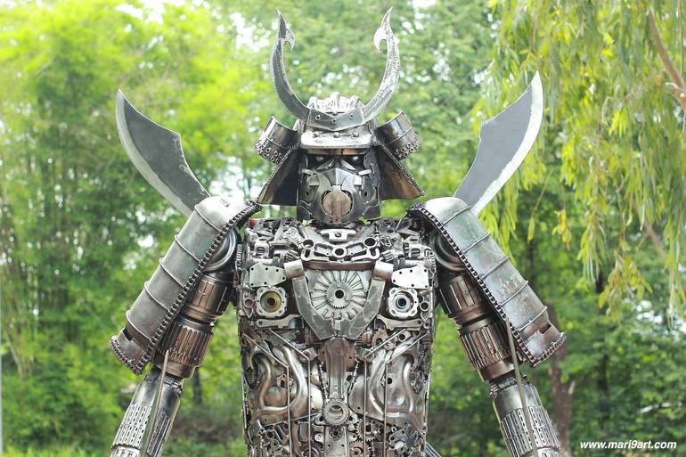 7.2ft Samurai metal sculpture Sculpture by Mari NineArt | Saatchi Art
