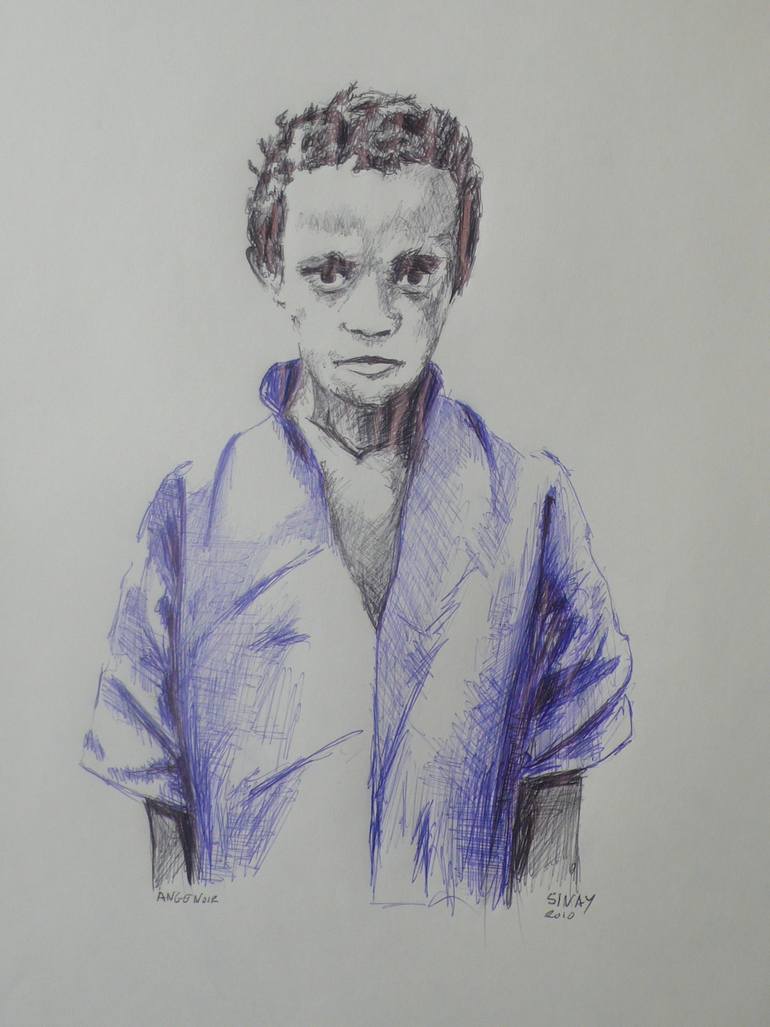 young boy Drawing by Thibault Sinay | Saatchi Art