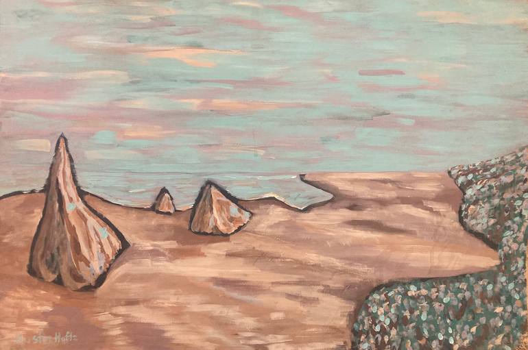 Rocky Beach Painting by Austin Noftz | Saatchi Art