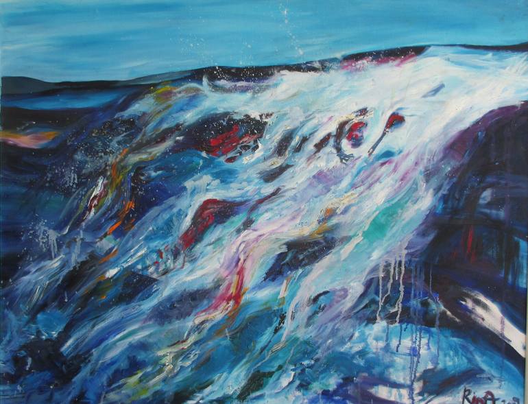 Waterfall Painting by Rina Cohen | Saatchi Art