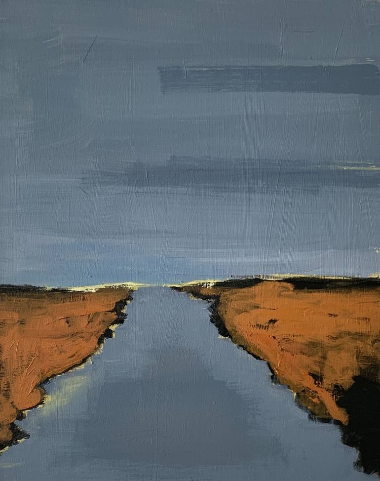 Vertical Poetry Landscape Painting by Lori Childers | Saatchi Art