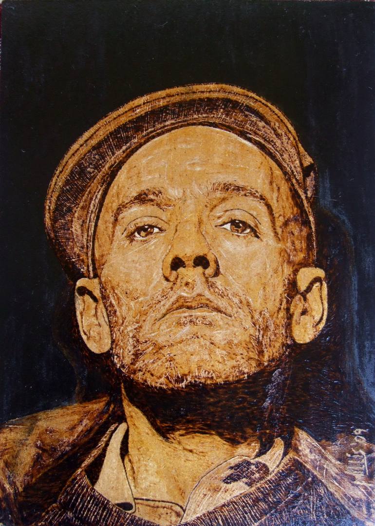 Michael Stipe (R.E.M.) Painting by Millis Pyrography | Saatchi Art