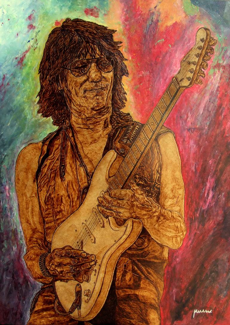 Jeff Beck Painting by Millis Pyrography | Saatchi Art