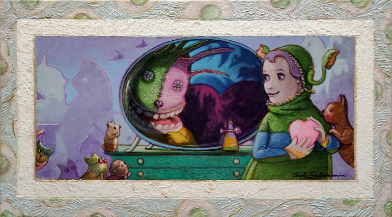 JAJA, A HEART IN THE MIRROR Painting by Carlo Salomoni | Saatchi Art