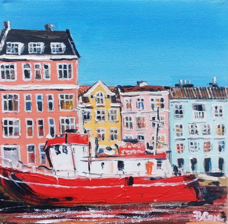 Copenhagen painting oil , Kopenhagen cityscape, Denmark Oil Painting on ...