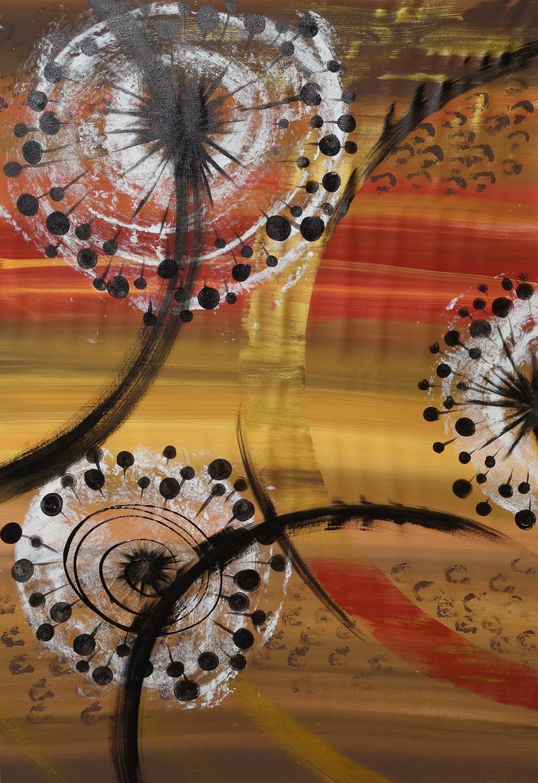 Large dandelions abstract painting 71 by Ksavera Painting by Ksavera ...