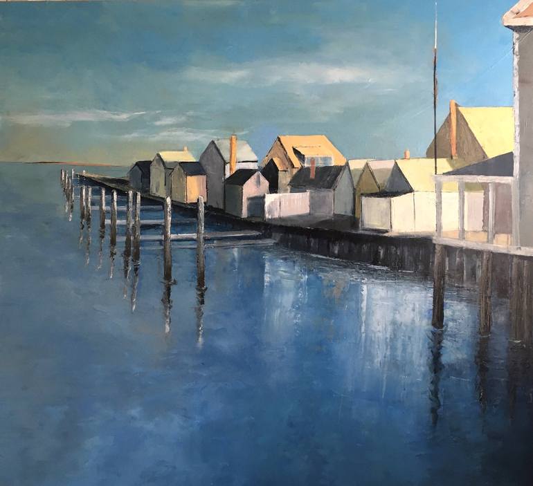 INNER HARBOR, OFF SEASON Painting by Susan Fehlinger | Saatchi Art