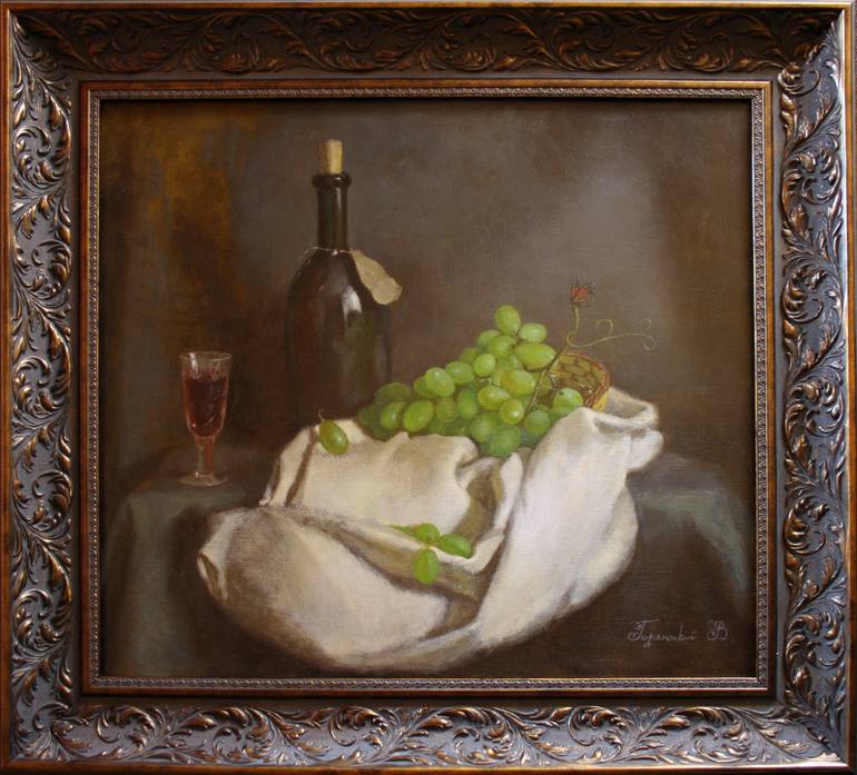 Still life with wine Painting by Vadim Goryanskiy | Saatchi Art