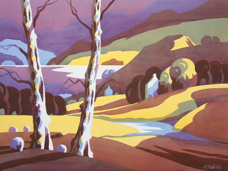 The Lake Side Painting by M J Forster | Saatchi Art