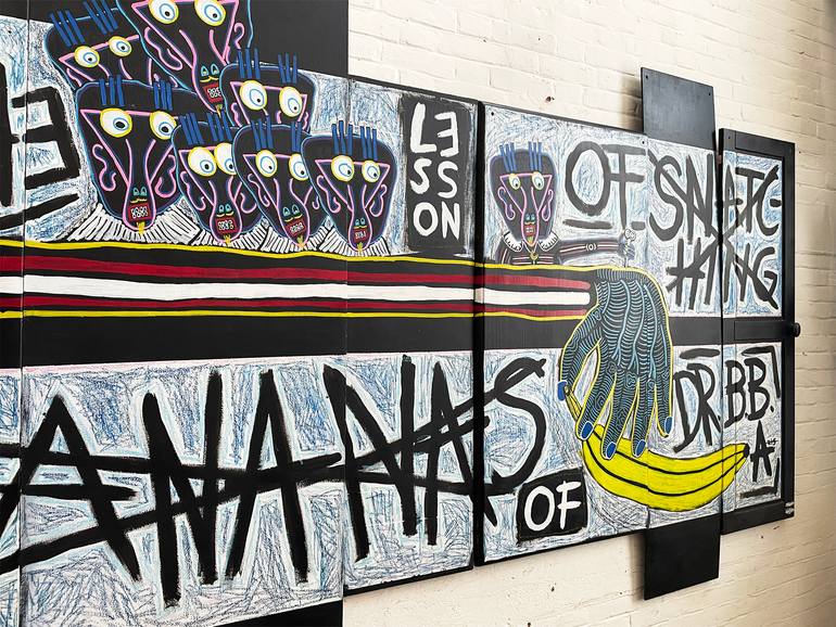 THE LESSON OF SNATCHING BANANAS OF DR BB ARIS Painting by Frank Willems ...