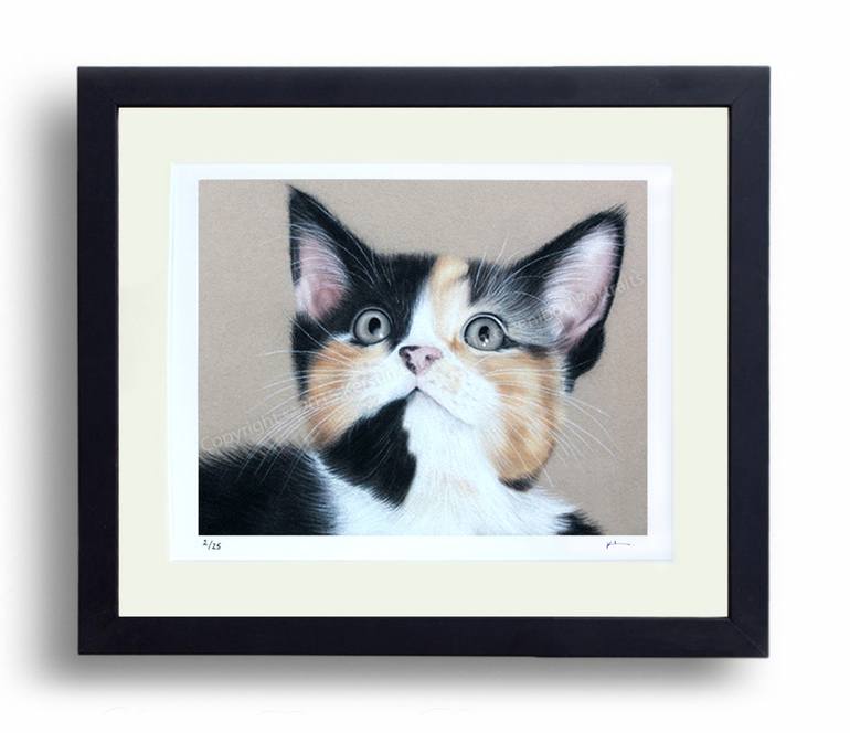 KITTEN FRAMED ORIGINAL PASTEL PAINTING Drawing by Kerstin Lankey ...