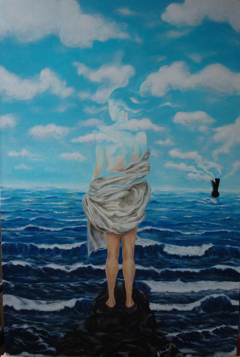 the disappearance Painting by Jitrachote Mod White | Saatchi Art