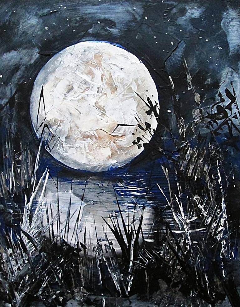 Big Moon Painting by Ludo Sevcik | Saatchi Art