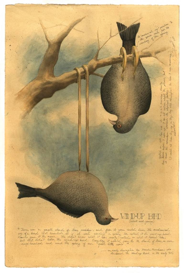 Wind-Up Bird: an ornithological illustration Painting by Korou ...