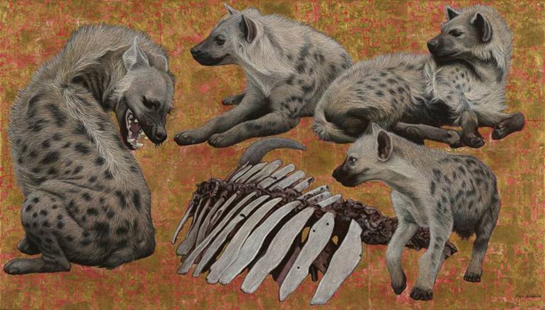 Spotted Hyena Painting by Marc Alexander | Saatchi Art