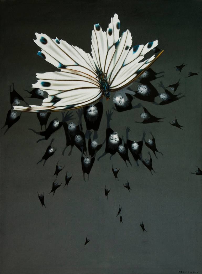 Butterfly Painting by Dewu WU | Saatchi Art