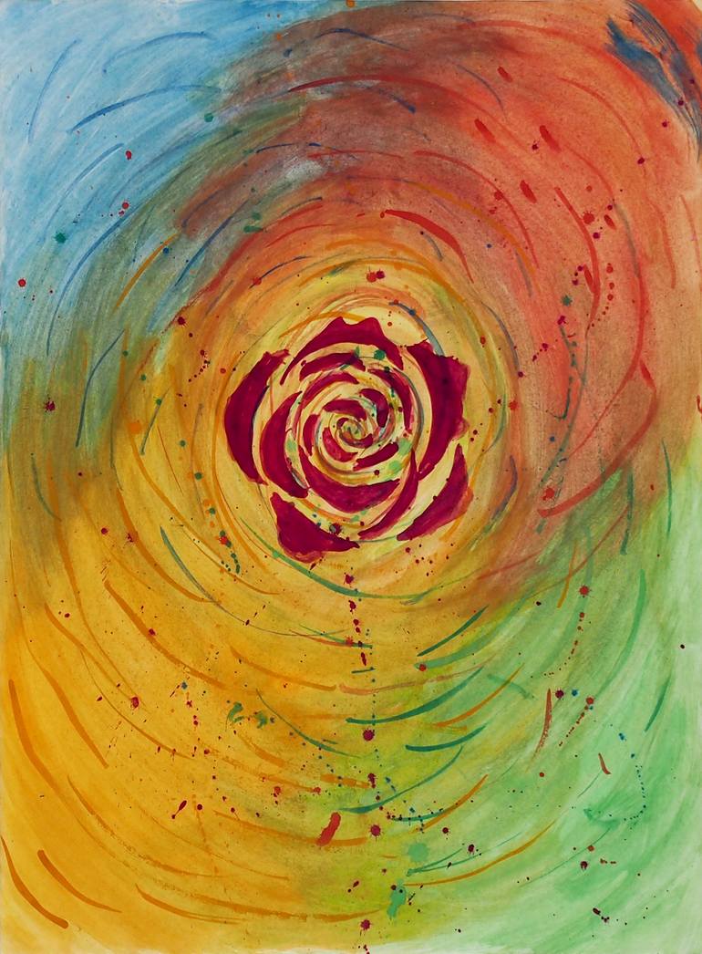 Rose in Vortex Painting by Tui Sada | Saatchi Art