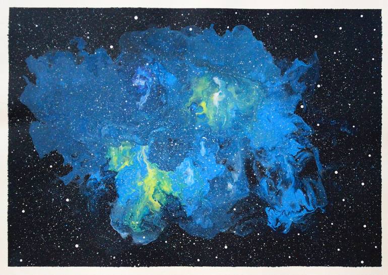A Rare Blue Nebula Painting by Tui Sada | Saatchi Art