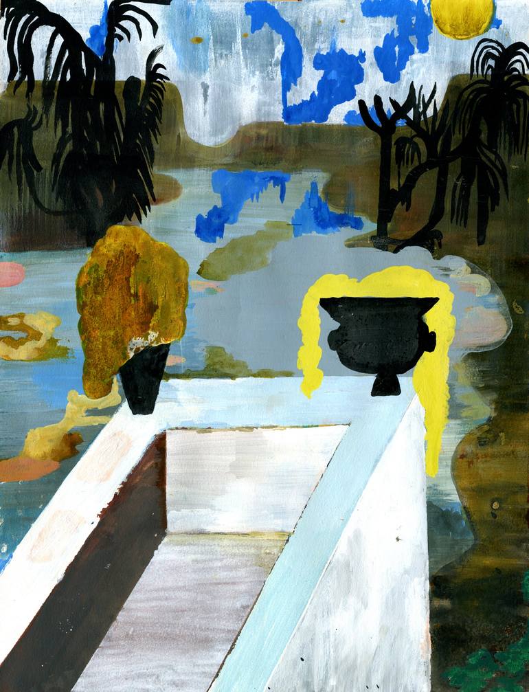 der balkon Painting by Gosia Machon | Saatchi Art