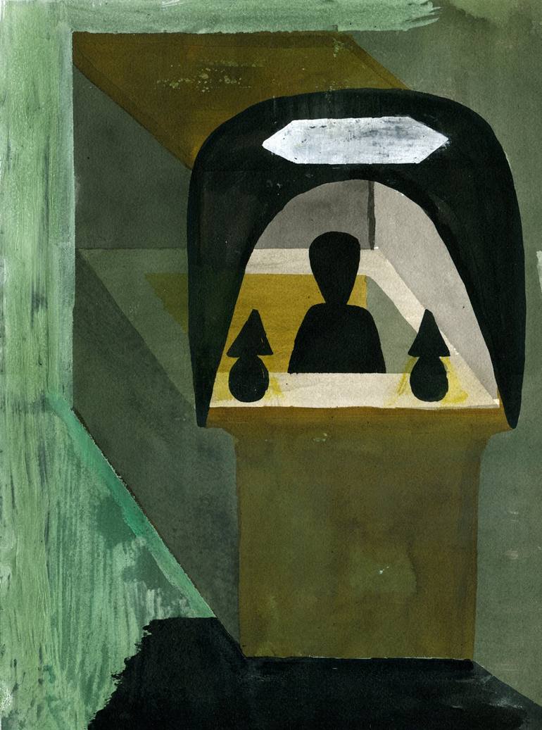 die bar Painting by Gosia Machon | Saatchi Art