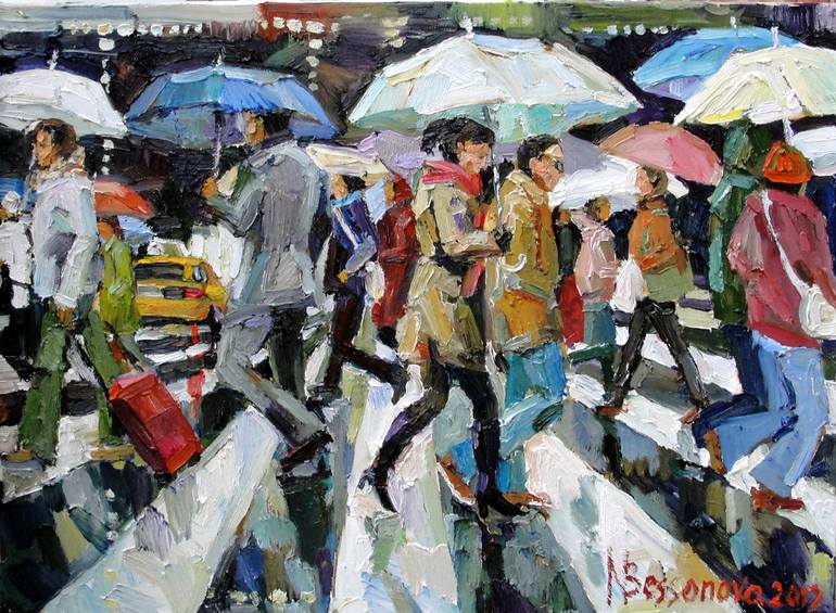 N. BESSONOVA ORIGINAL OIL PAINTING 18X24 1 1/2 in DEEP NYC RUSH ...