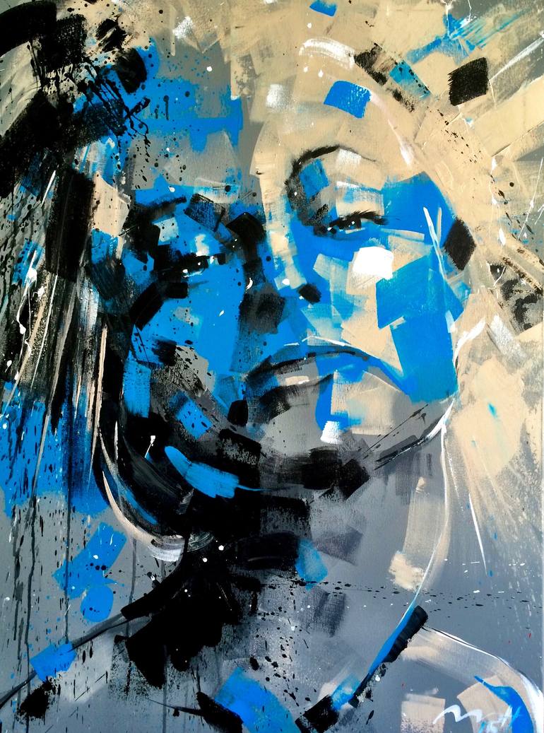 Blue Girl Painting by Mario Henrique | Saatchi Art