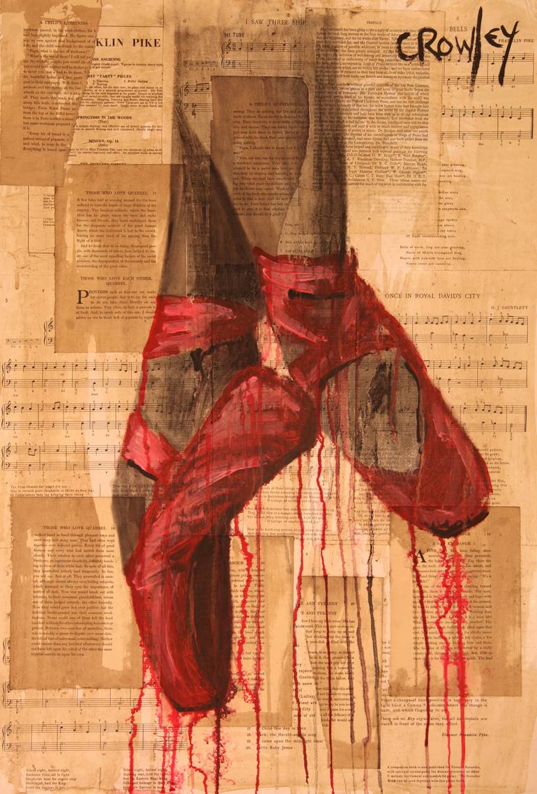 red ballet slippers Painting by darren crowley | Saatchi Art