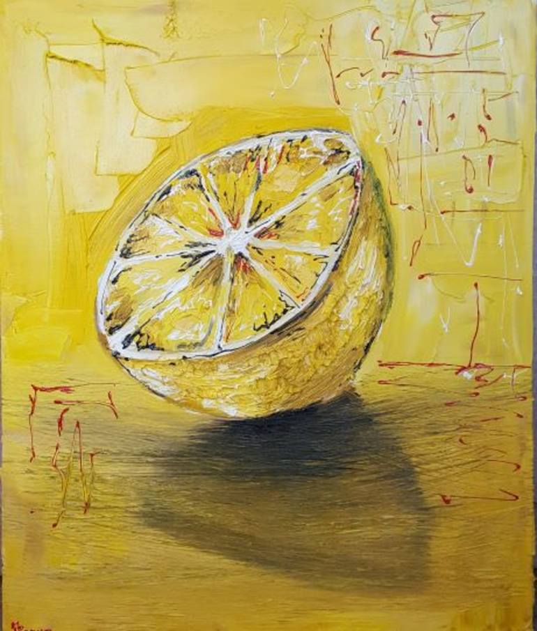 lemon Painting by Zlatka Fakircheva | Saatchi Art