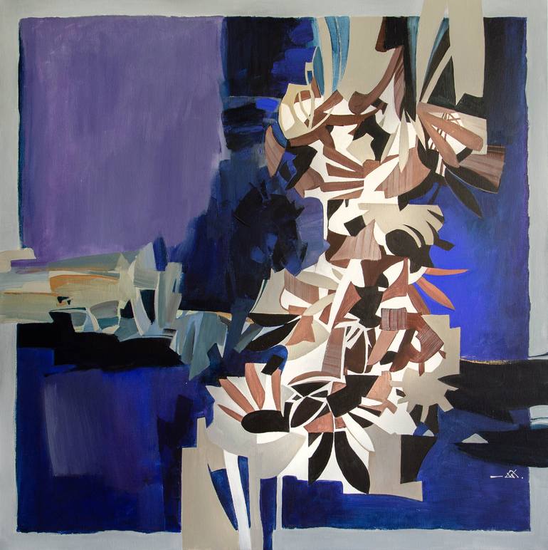 The blue garden Painting by Vasyl Khodakivskyi | Saatchi Art