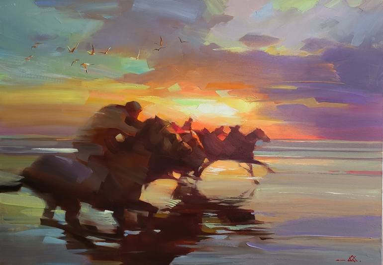 Wind over water Painting by Vasyl Khodakivskyi | Saatchi Art