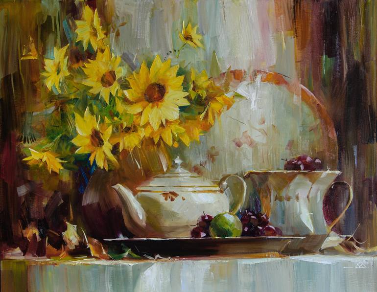 Golden glow Painting by Vasyl Khodakivskyi | Saatchi Art